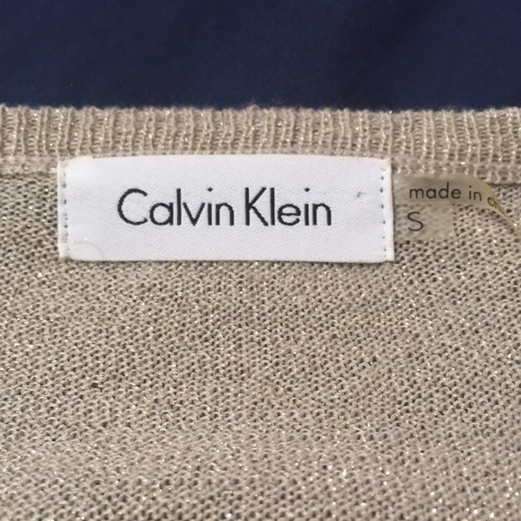 Calvin Klein | Sweaters | Short Shiny Gold Cardigan From Calvin Klein ...